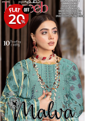Malva Tahzeeb Emb Lawn`23 (Rs. 4190) – Tradition Stores