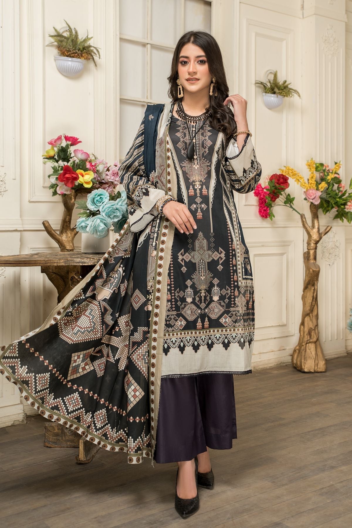 Sitara Universal D/Lawn`22 D# 58 N Blue – Tradition Stores