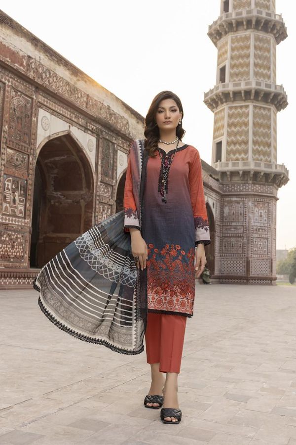 Gull Rukh Daman Chikankari`22 Rust – Tradition Stores