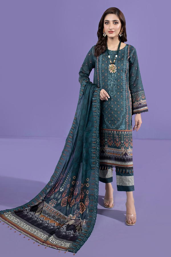 Schick Kinara Emb Lawn`23 (Vol-3) D#1 (SEA GREEN) – Tradition Stores