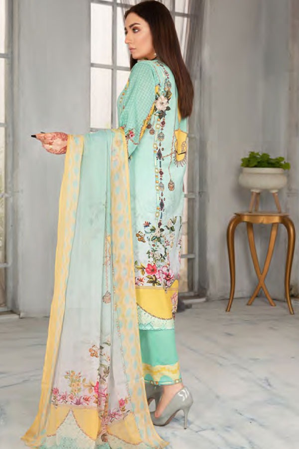 Sitara Univ D/Lawn C/Dupatta`21 D#23 (Ferozi) – Tradition Stores