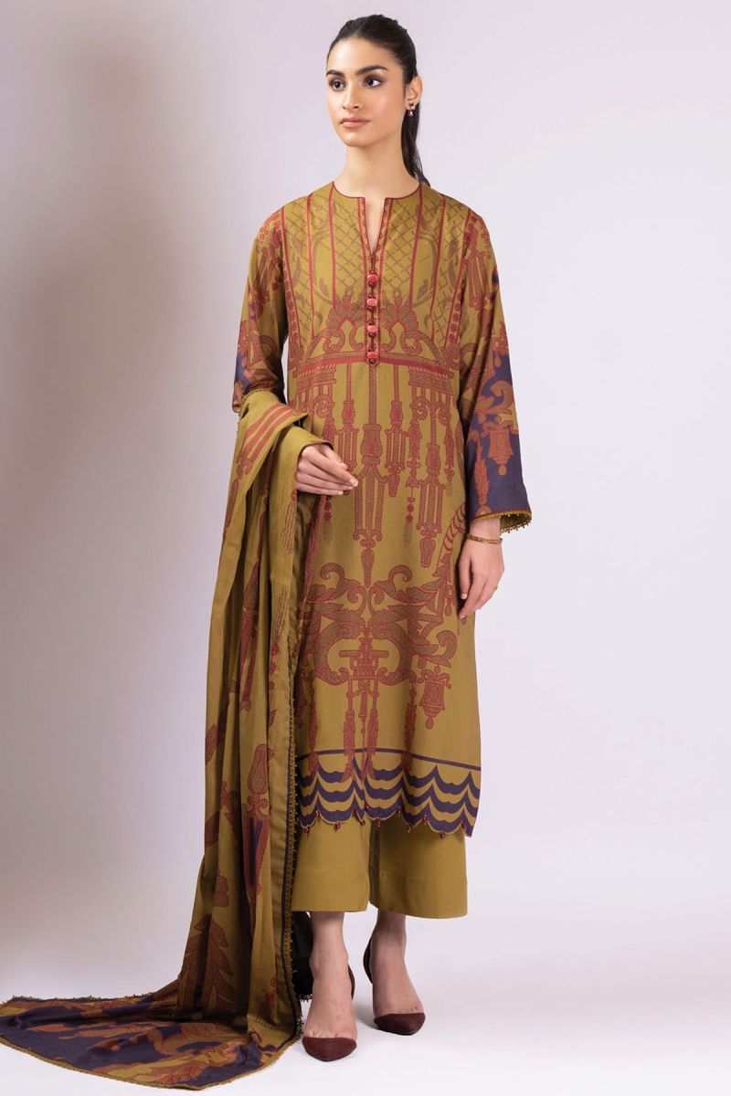 Al Karam Spring Summer`22 SS#22 Olive – Tradition Stores